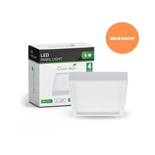 LED panel Green Tech 6W, nadgradni, kvadratni - VAL Trgovina